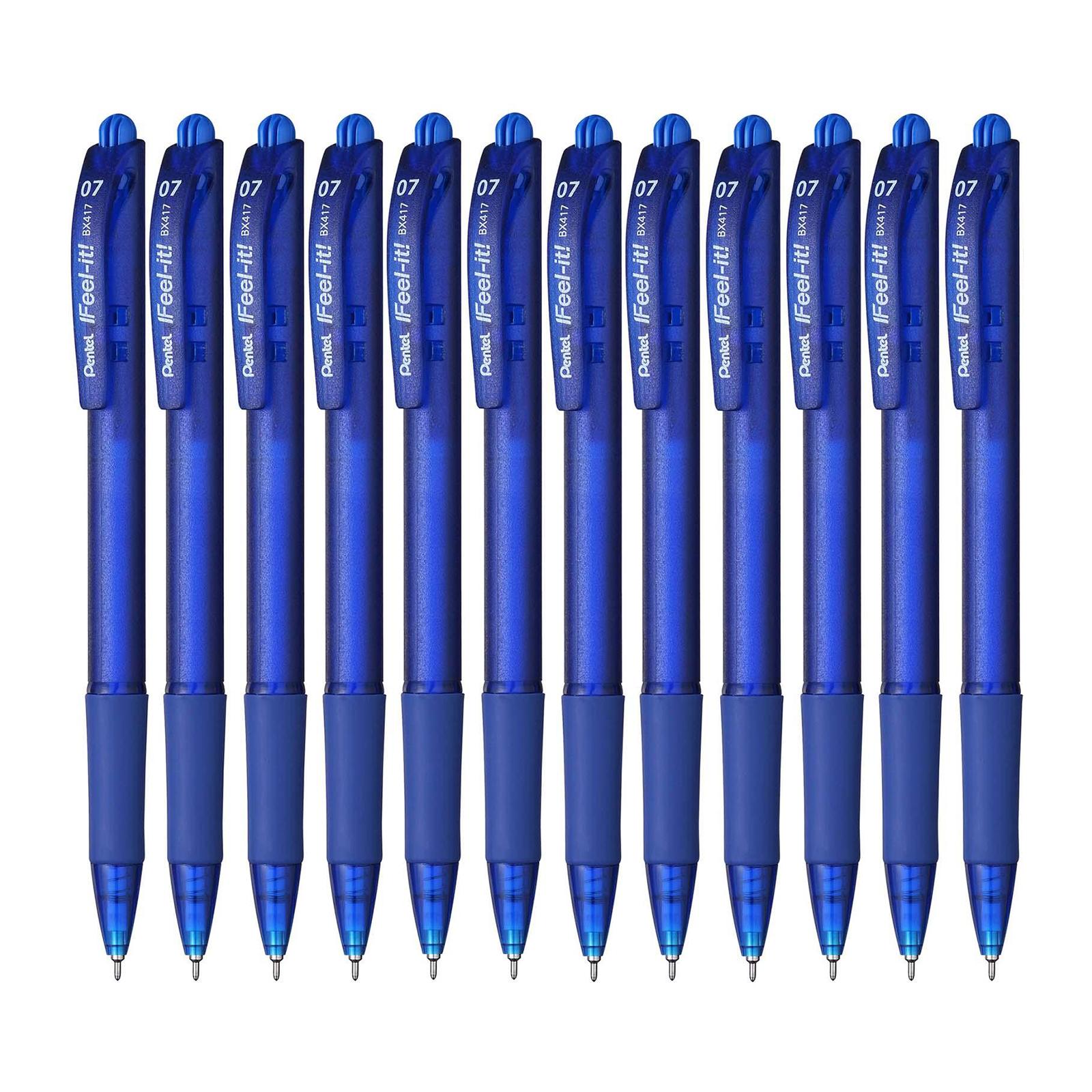 Pentel I Feel It Retractable Ballpoint Pen 0.7mm BX417 C Blue Ink 12 PCS BOX Lazada Singapore