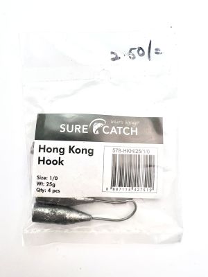 SURE CATCH Fishing Hong Kong Hook Size 1/0 x 3 packets 5g Qty 4pcs x 4