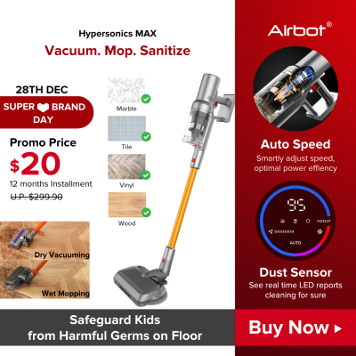Airbot Hypersonics Max, 33,000Pa Smart Cordless Vacuum Cleaner Spinning ...