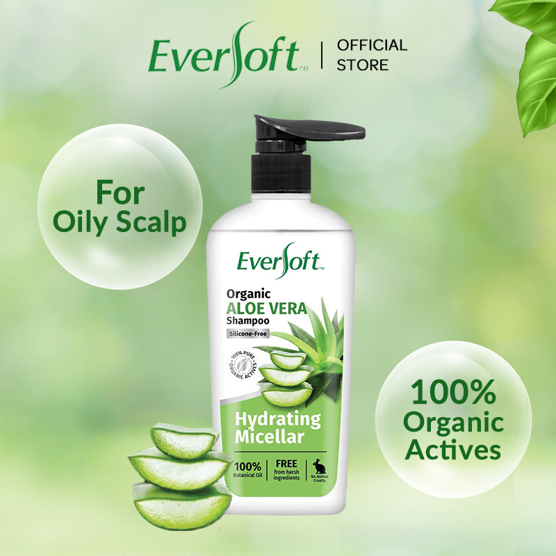 Buy 【New】EVERSOFT Organic Aloe Vera Shampoo - Hydrating Micellar - 100% ...