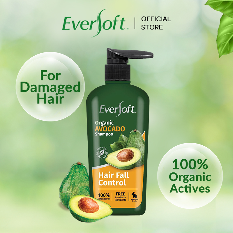 Buy 【New】EVERSOFT Organic Avocado Shampoo - Hair Fall Control - 100% ...