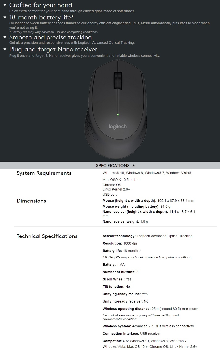 Logitech Wireless Mouse M275